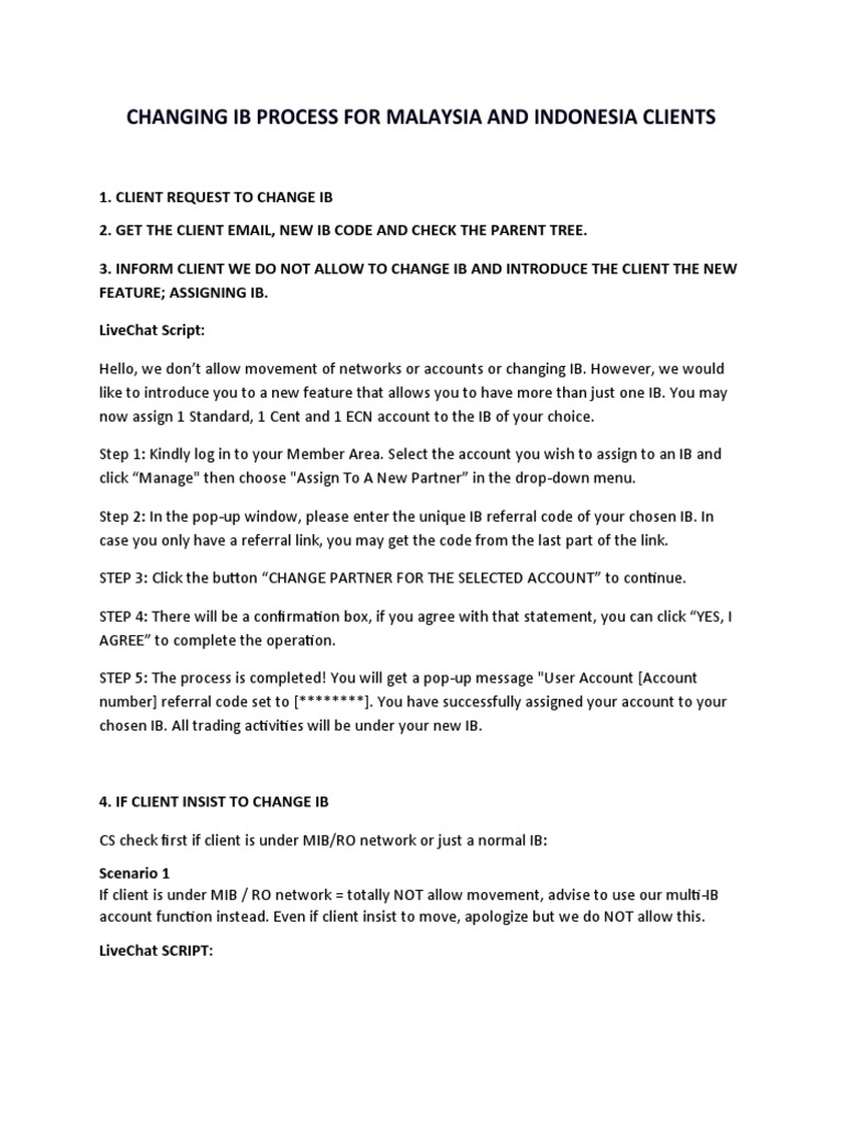 CHANGING IB PROCESS FOR MALAYSIA AND INDONESIA CLIENTS v1 | PDF ...