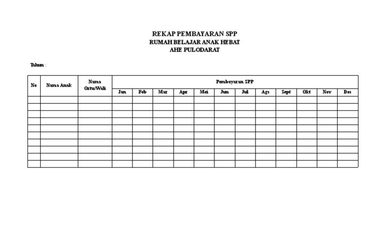 Rekap Pembayaran SPP | PDF