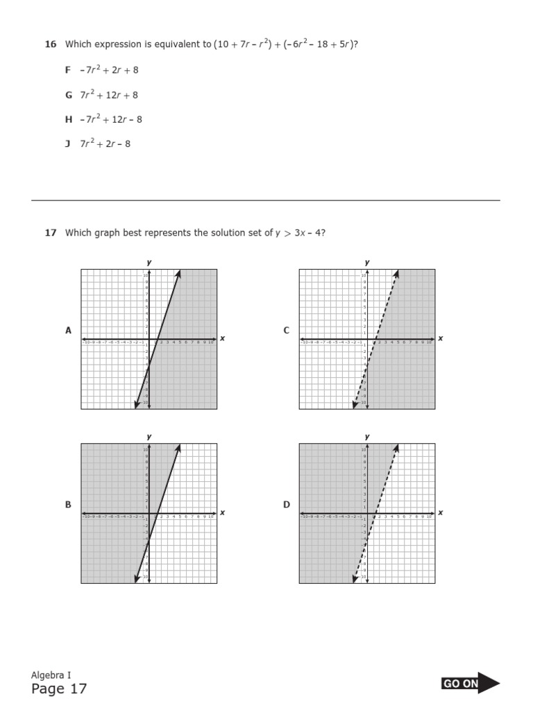 Math 1 EOC Group Practice Test 2b | PDF | Function (Mathematics ...