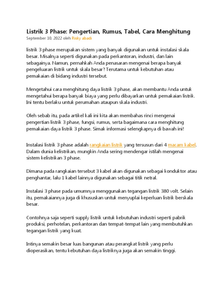 Listrik 3 Phase | PDF