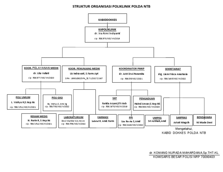 Struktur Organisasi Klinik Polda | PDF