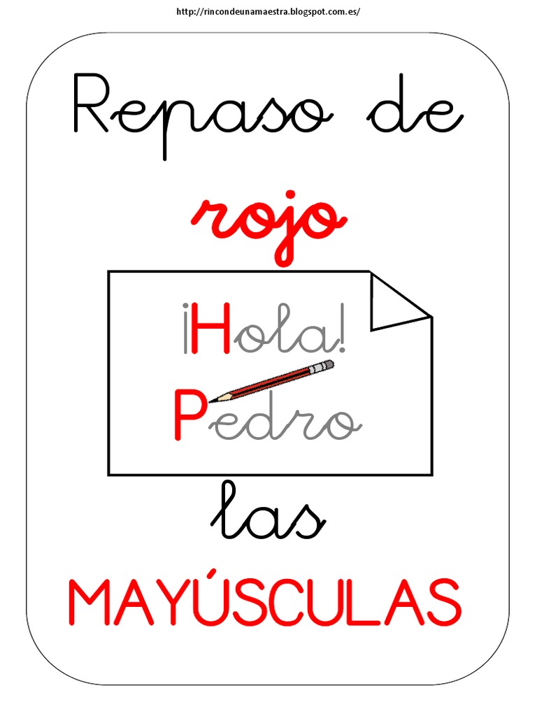 Letrero Repaso de Rojo La Mayúscula | PDF