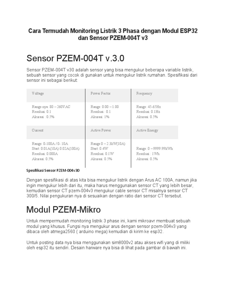 Monitoring Listrik 3 Phasa Dengan Modul Esp32 Dan Sensor Pzem 004t V3 Pdf