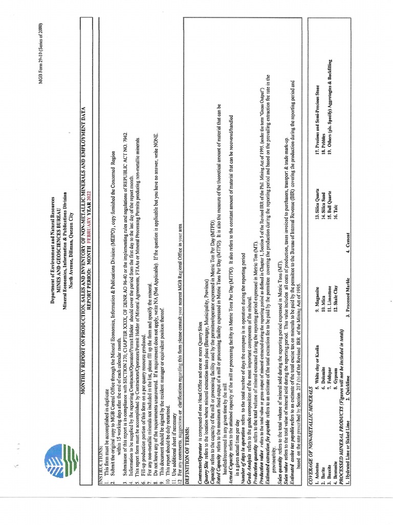 Denr Monthly Report - February 2022 | PDF
