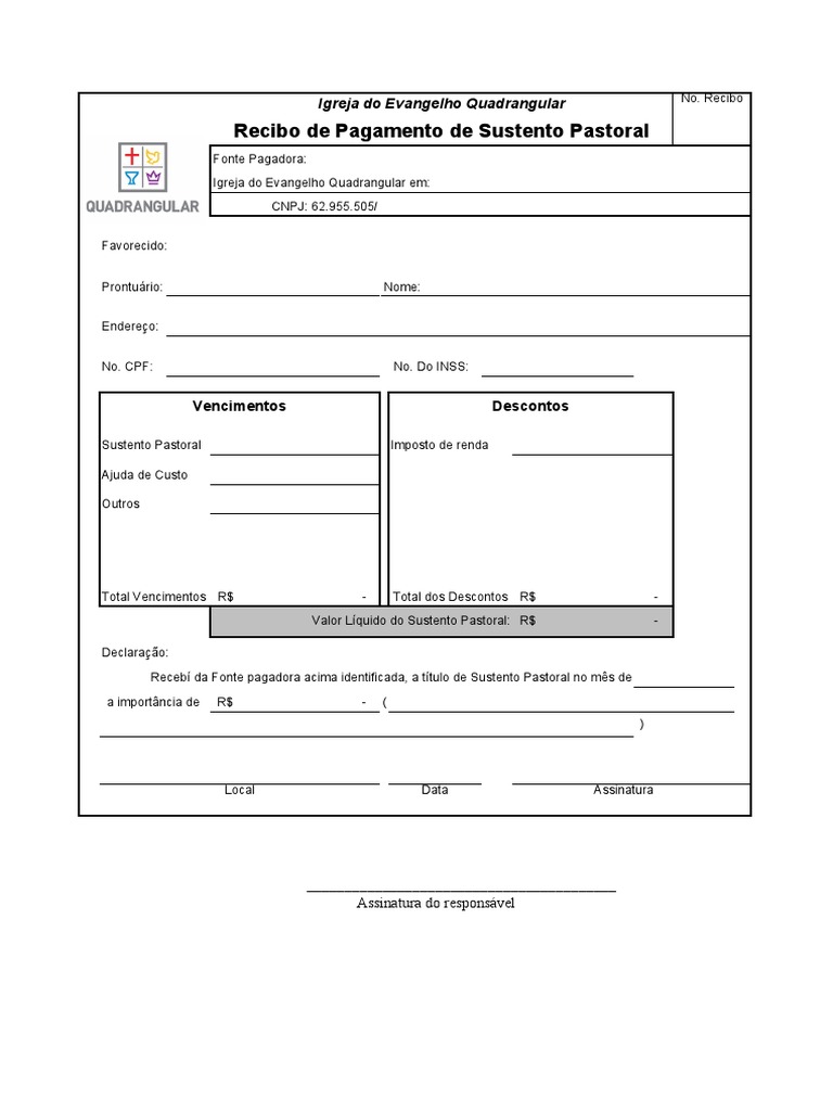 Recibo Sustento Pastoral | PDF
