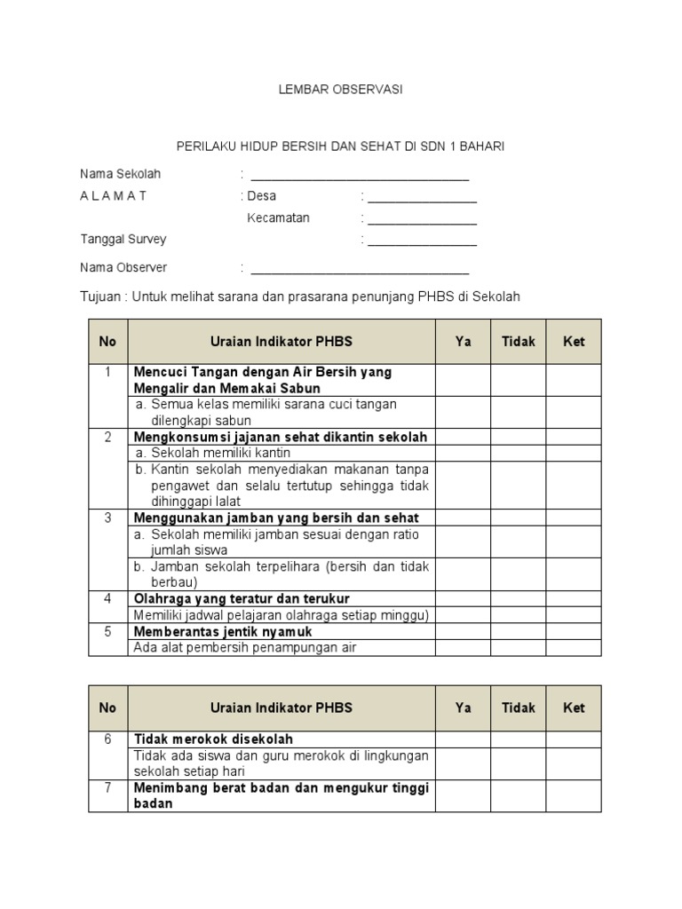 Lembar Observasi | PDF