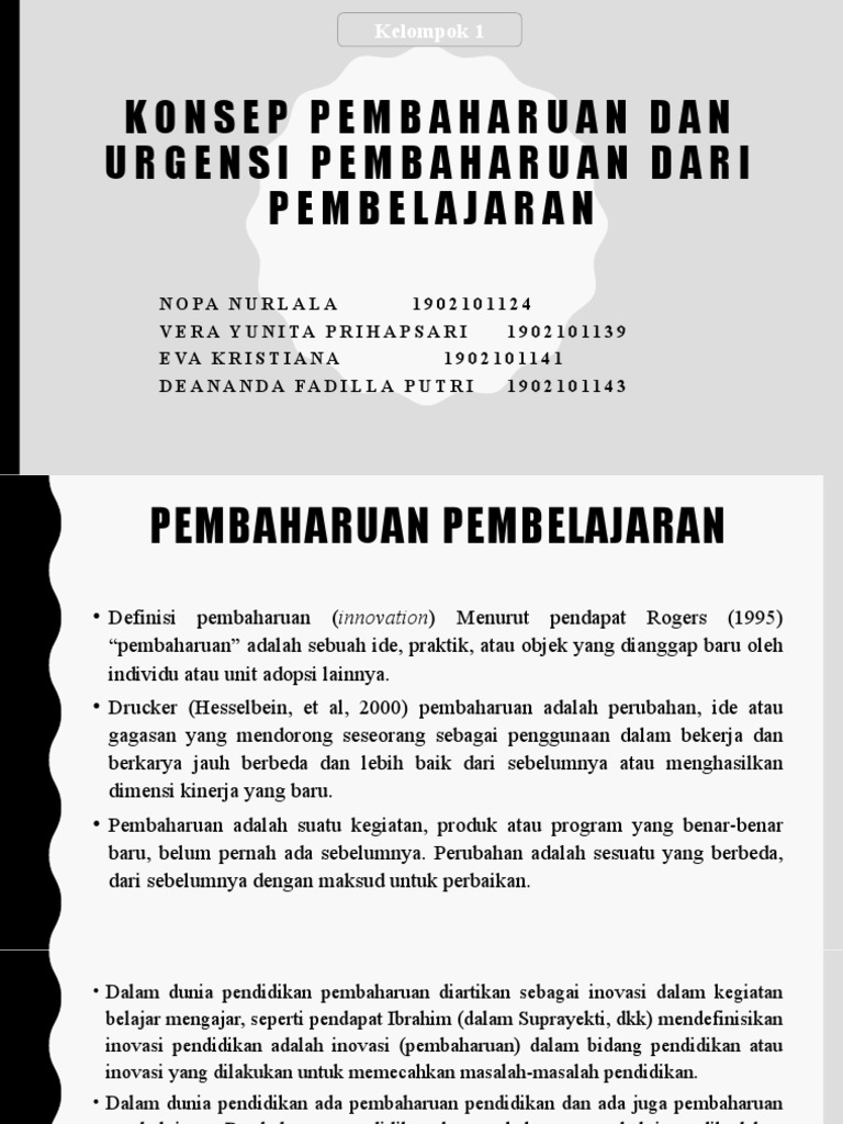 Pembaharuan Pembelajaran di Pendidikan | PDF