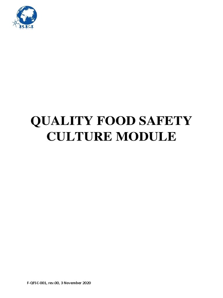 Quality Food Safety Culture Module | PDF