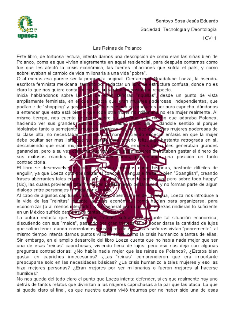 Ensayo - Las Reinas de Polanco | PDF
