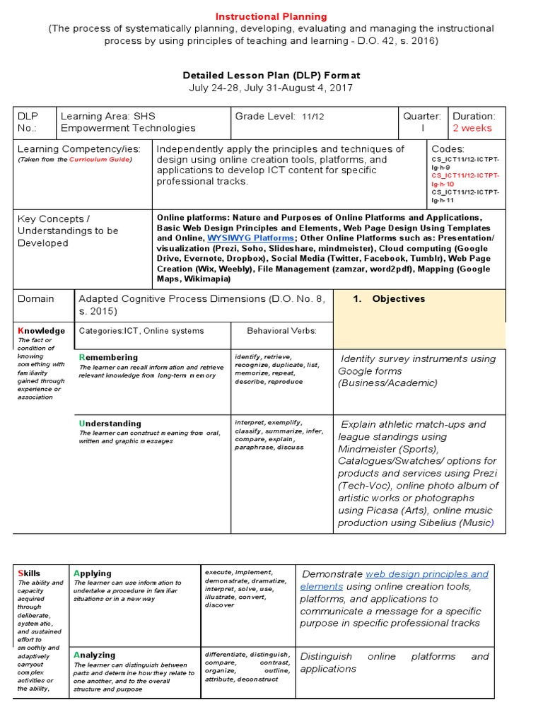 E Tech DLP Weeks 7 and 8 | PDF | Educational Assessment | Learning