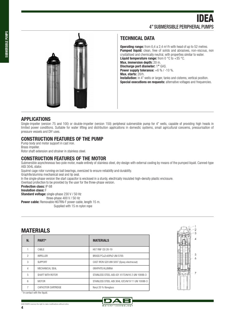 Idea TS Eng | PDF | Pump | Electric Motor