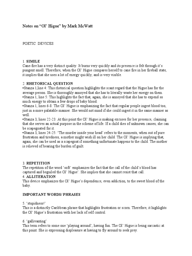 Analysis of Ol' Higue | PDF