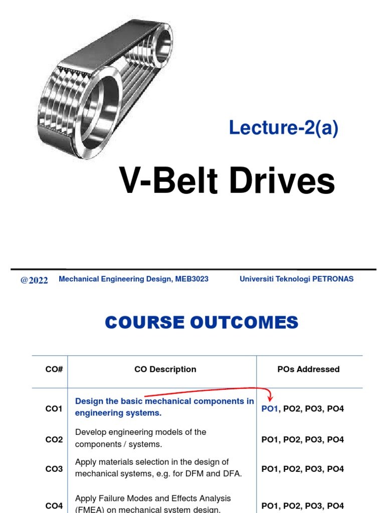 MEB3023 - Lecture2 (A) - V Belt Drivers | PDF | Belt (Mechanical ...