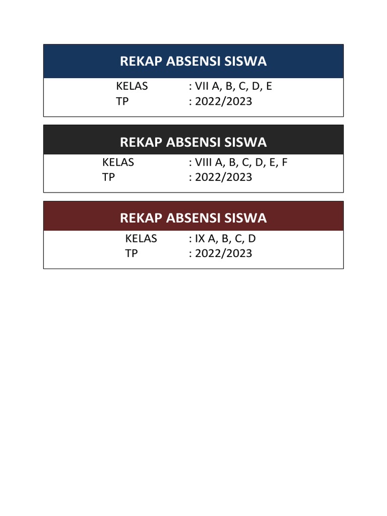 Rekap Absensi Siswa | PDF