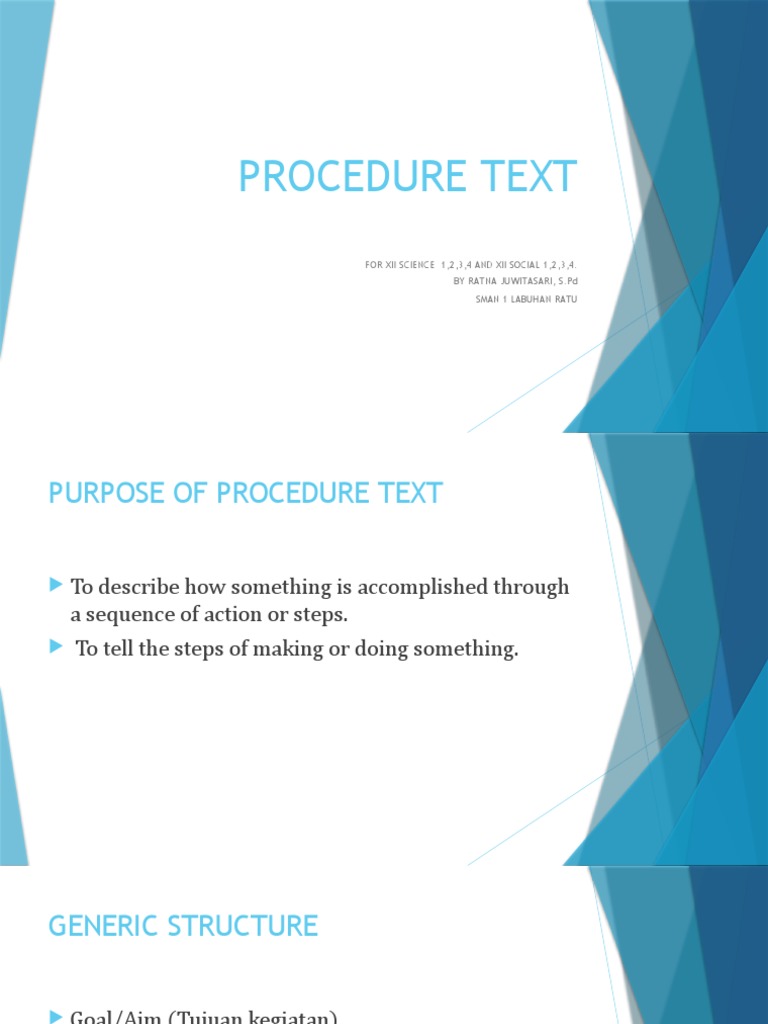Materi Procedure Text Kelas Xii | PDF