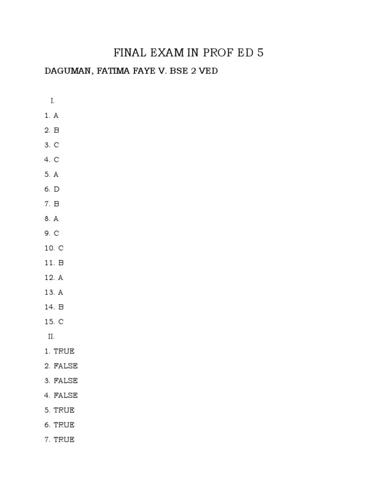 Final Exam in Prof Ed 5 Lateeest | PDF | Curriculum | Teaching Method