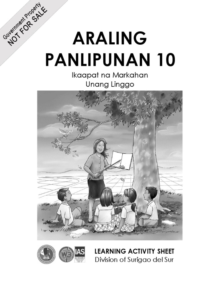 Araling Panlipunan 10: Ikaapat Na Markahan Unang Linggo | PDF