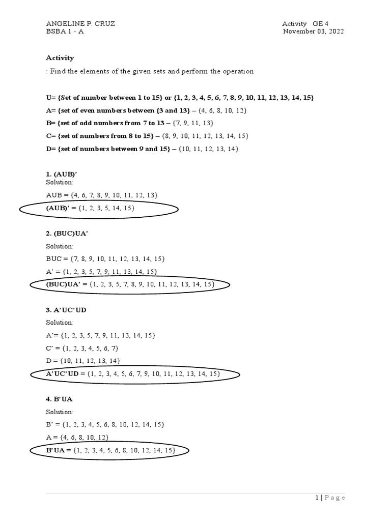 Ge 4 Activity Answer 1 | PDF