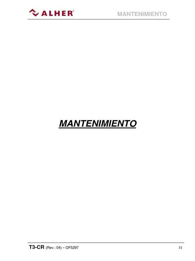 Alher T3 CR Mantenimiento Manual | PDF | Tornillo | Bienes manufacturados