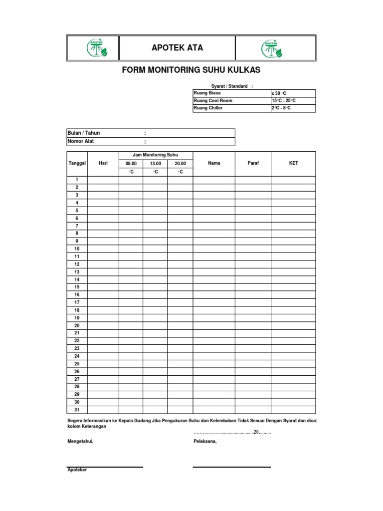 Monitoring suhu kulkas apotek | PDF