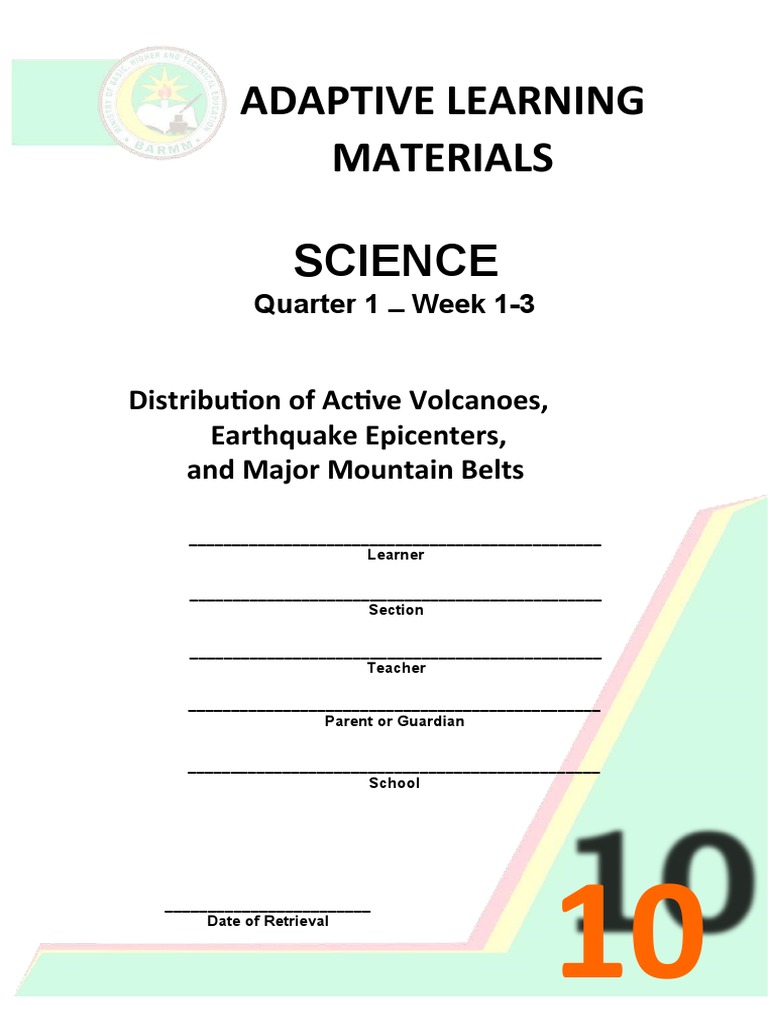 Adaptive Learning Materials: Distribution of Active Volcanoes ...