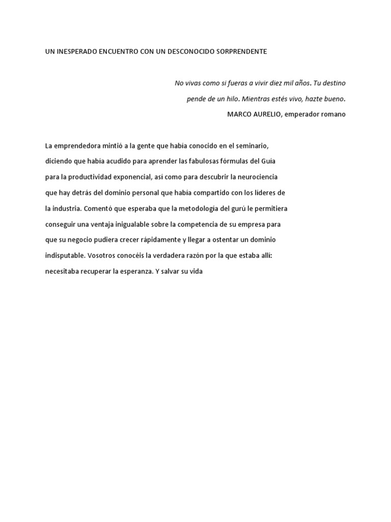 Un Inesperado Encuentro | PDF