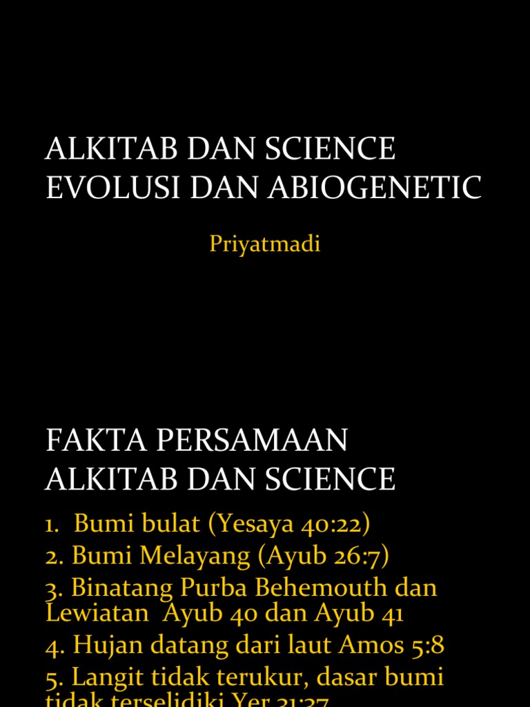 Persamaan dan Perbedaan Alkitab vs. Sains | PDF | Filsafat