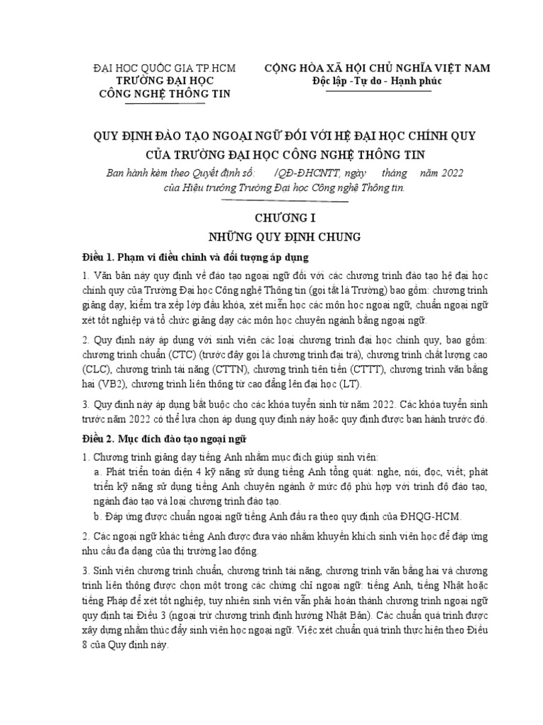 CHUẨN TIẾNG ANH UIT | PDF