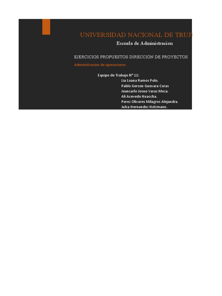 Ejercicios Propuestos Dirección de Proyectos | PDF