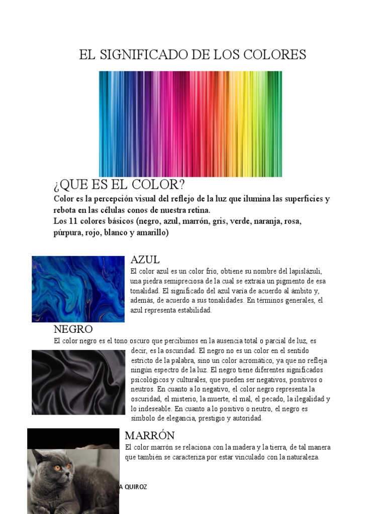 El Significado de Los Colores | PDF | Color | Azul