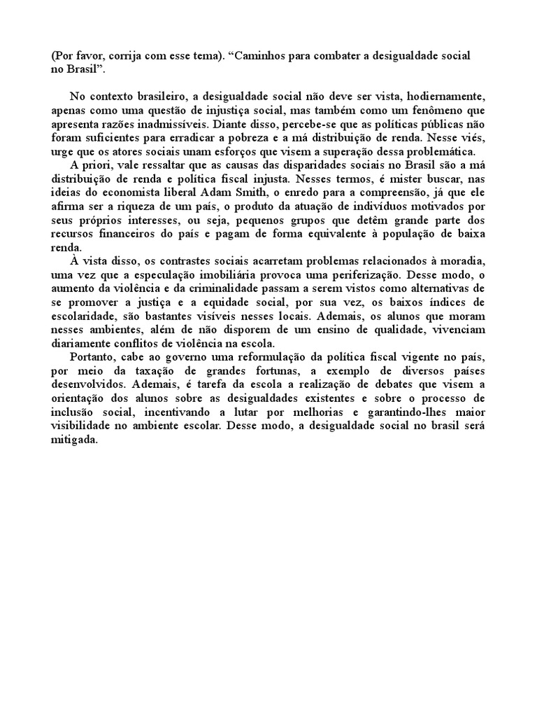 Caminhos para Combater a Desigualdade Social | PDF