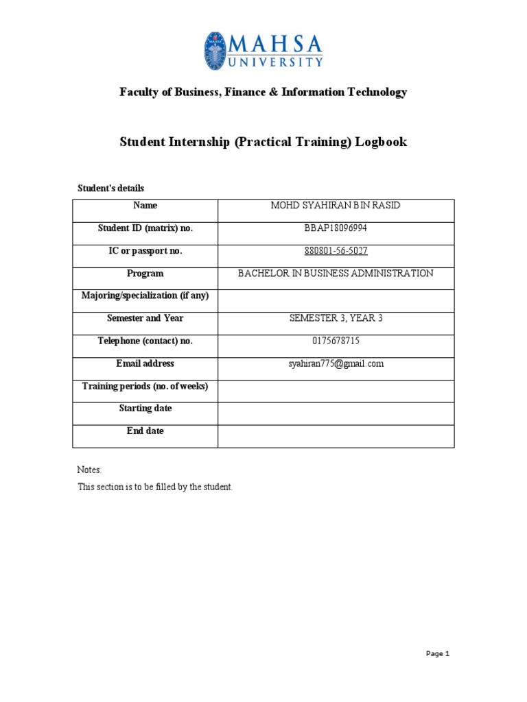 2. Logbook | PDF | Internship | Job Hunting