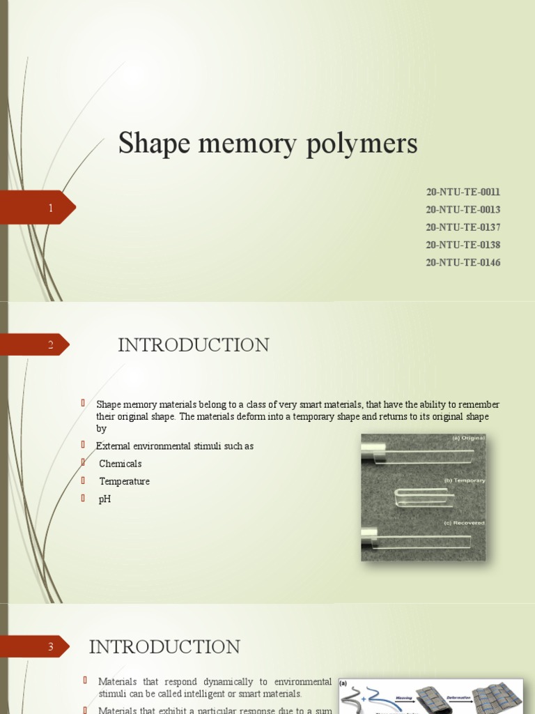 Shape Memory Polymers | PDF | Polyurethane | Polymers