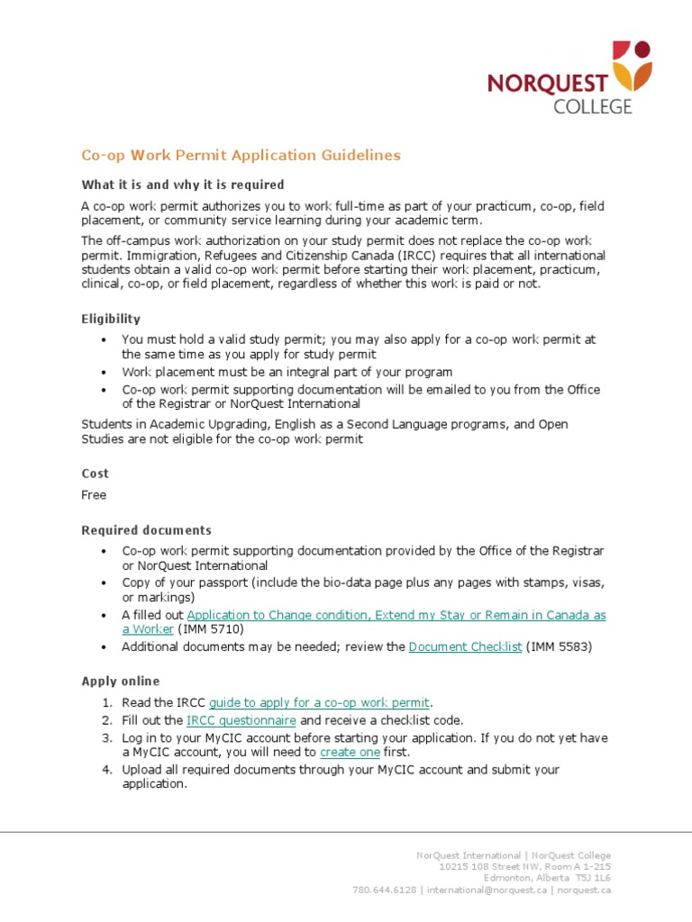 Co-op Work Permit Guide for Students | PDF | Cultural Globalization | Human Migration