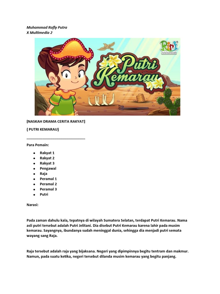Naskah Drama (Putri Kemarau) | PDF