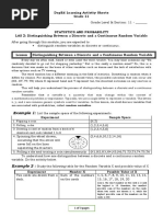 Stat Q3 WK1 Las1 | PDF | Probability Distribution | Random Variable