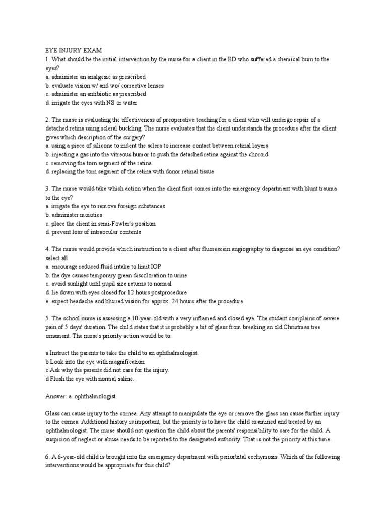 EYE EXAM GUIDE | PDF | Surgery | Burn