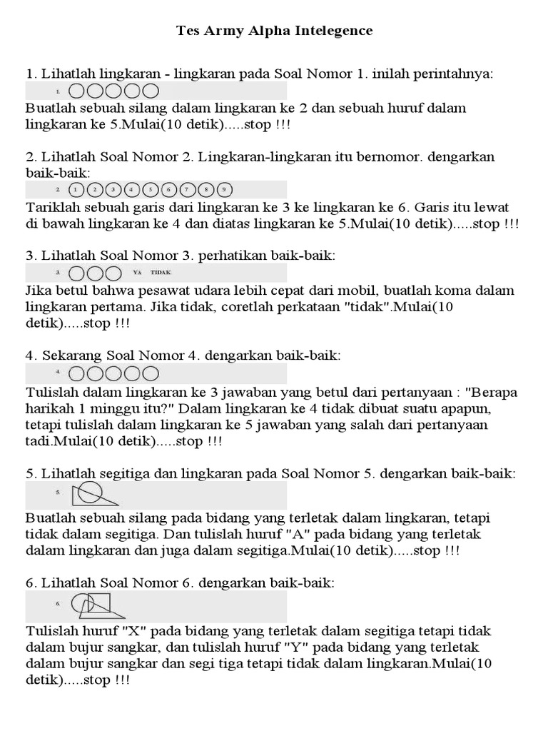 Tes Army Alpha Intelegence Vol | PDF