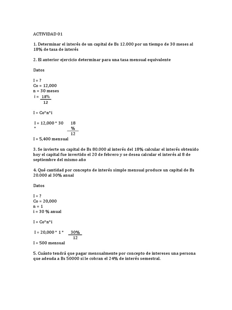 Actividad 01 Mate Fin | PDF