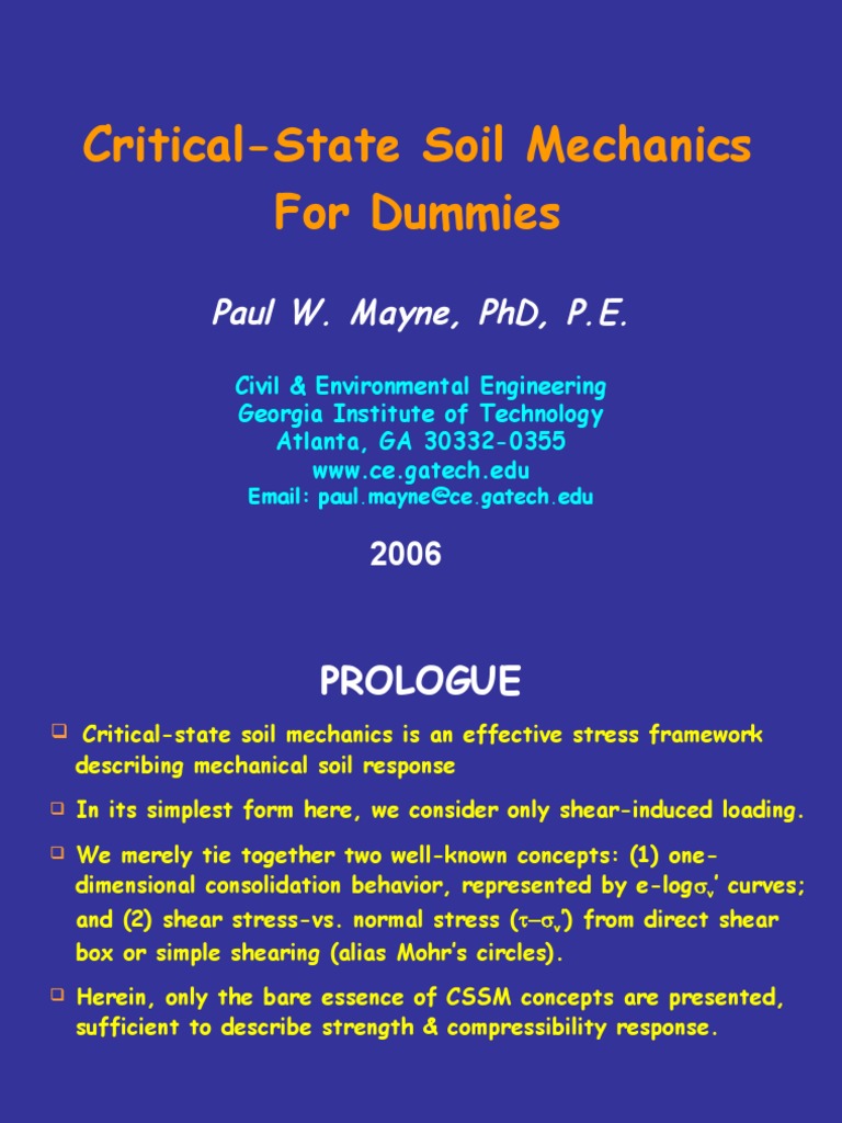CSSM For Dummies | PDF | Soil Mechanics | Classical Mechanics