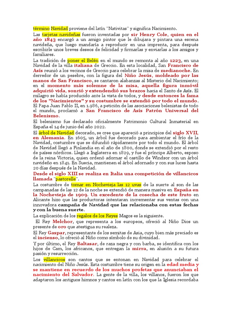 Tradiciones y Orígenes de la Navidad | PDF | Navidad | Papá Noel