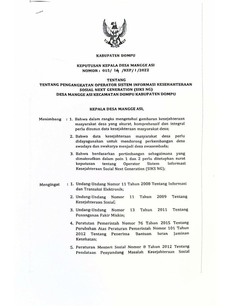 SK Operator DTKS | PDF