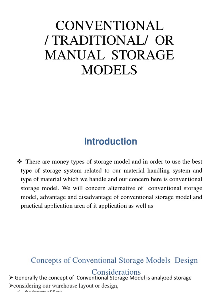 Conventional Storage Models | PDF | Pallet | Supply Chain Management