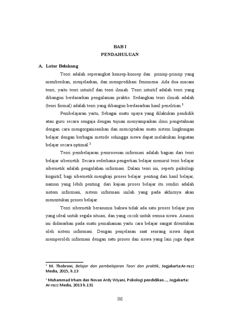 Makalah Teori Belajar Sibernetik | PDF