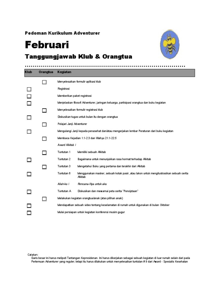 Pedoman Kurikulum Lebah Rajin | PDF | Pengembangan Diri