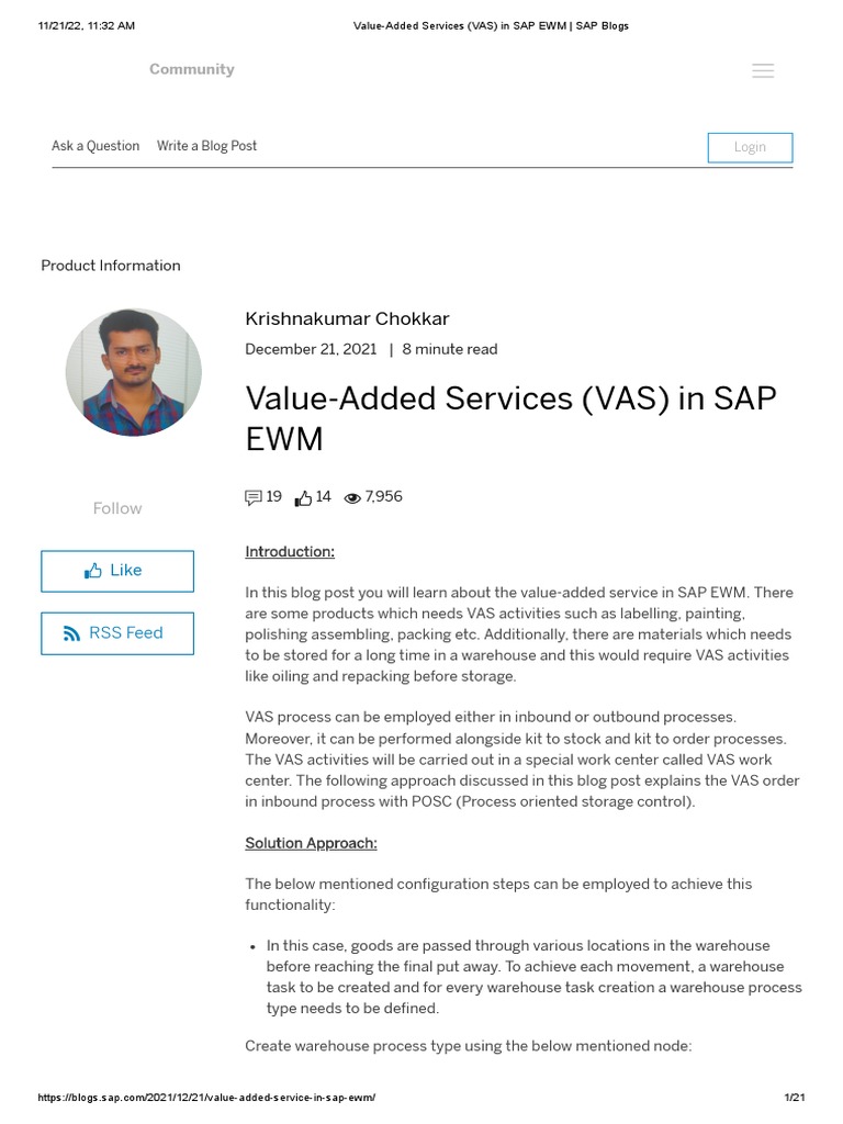 Value-Added Services (VAS) in SAP EWM - SAP Blogs | PDF | Warehouse | Supply Chain Management