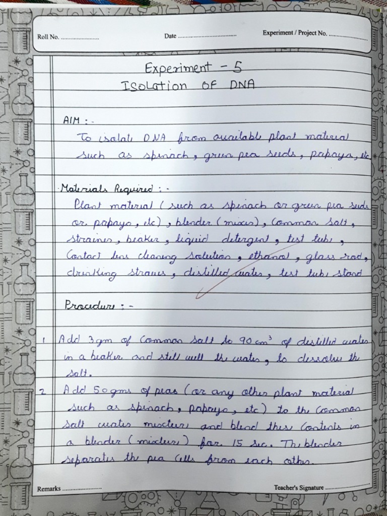 XII Biology Experiments 5 | PDF | Science & Mathematics