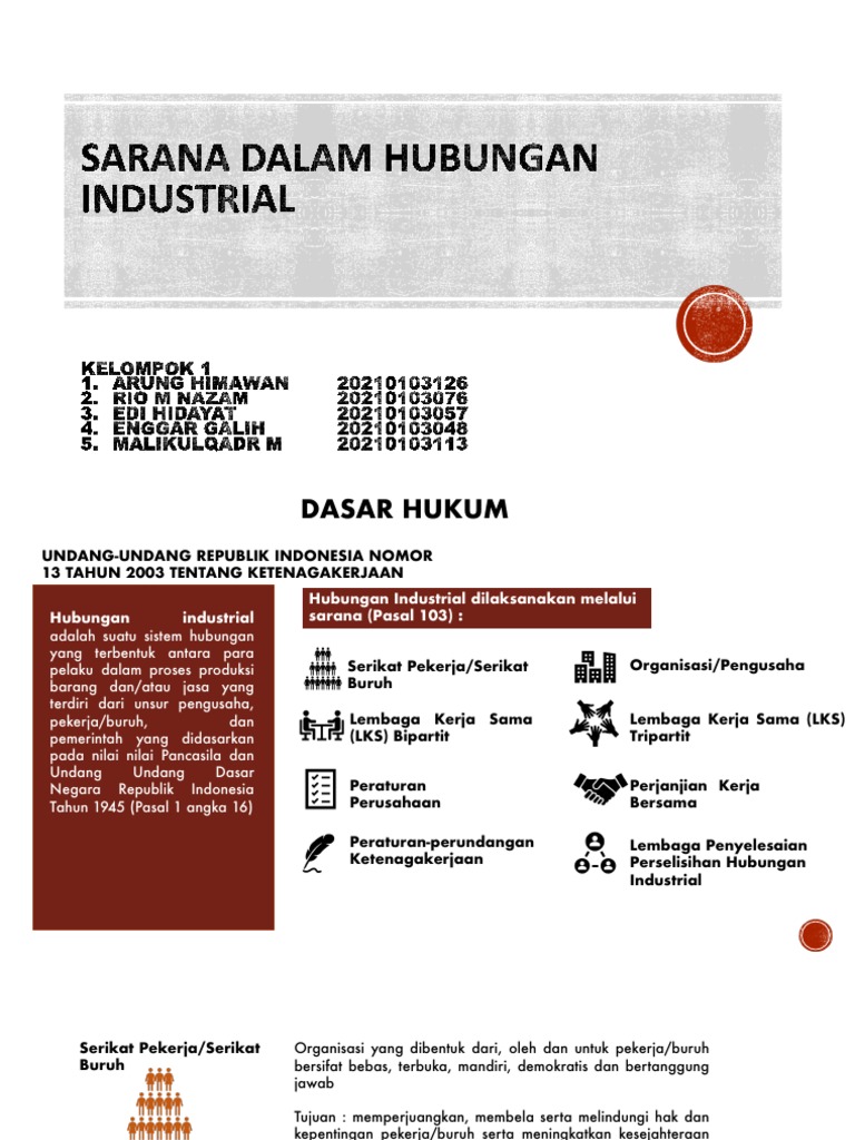 Materi Group 1 - Sarana Dalam Hubungan Industrial | PDF