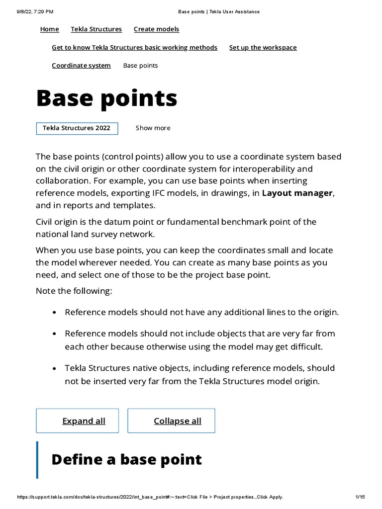 Base Points - Tekla User Assistance | PDF | Page Layout | Computer File