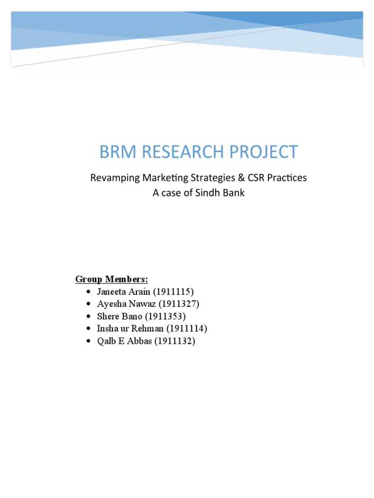 BRM RESEARCH PROJECT | PDF | Focus Group | Survey Methodology